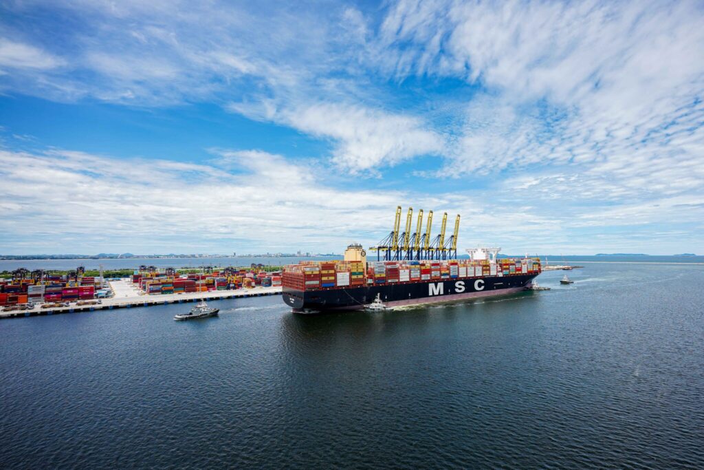 HPT recently welcomed the ultra large container vessel, MSC MINA, at ...